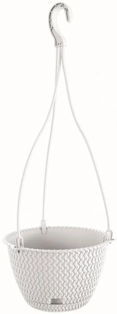 Prosperplast SPLOFY ROUND W Závěsný květináč 23 cm, bílá DSPW230