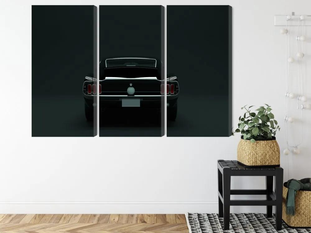 Vícedílný obraz Vintage Černé Svalové Auto Nedostatek Nedostatek Plátno Canvas 60x40
