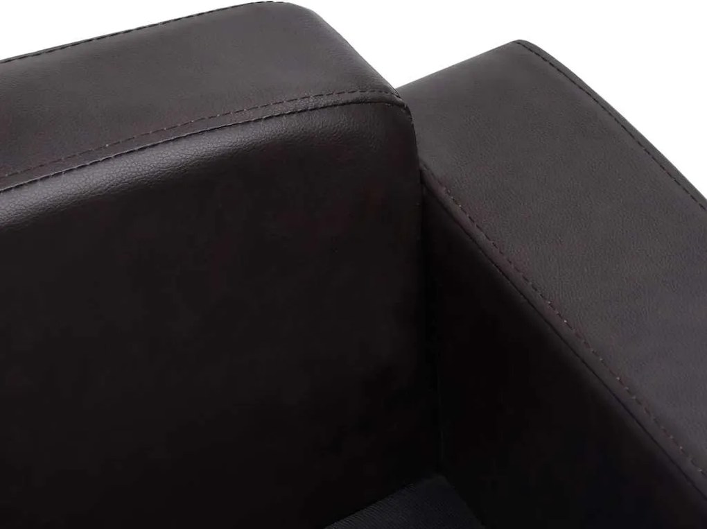 Pohovka pro psy hnědá 80 x 50 x 40 cm umělá kůže 170966
