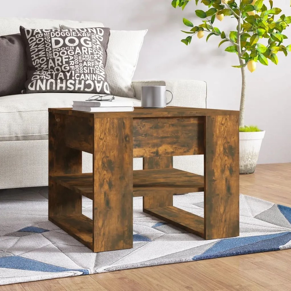 vidaXL Konferenční stolek 55,5x55x45 cm kompozitní dřevo [816932] Barva: bílá s vysokým leskem