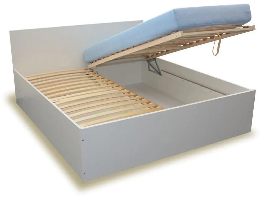 Manželská postel s úložným prostorem, čelní výklop HUGO 160x200, 180x200 LERMO, Javor