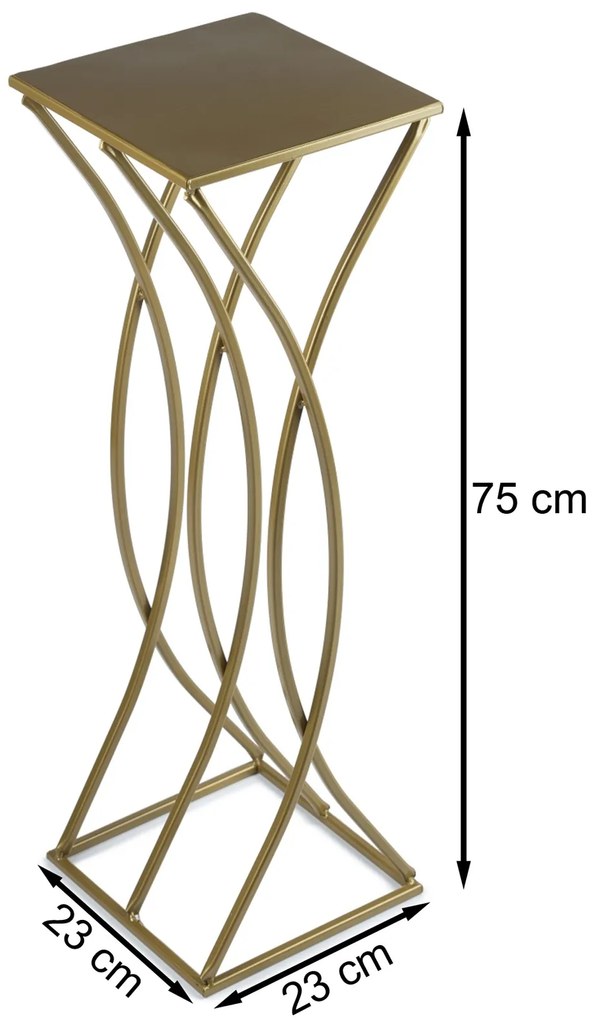 STOJAN NA KVĚTINÁČ TWIST 75X23X23 CM ZLATÁ