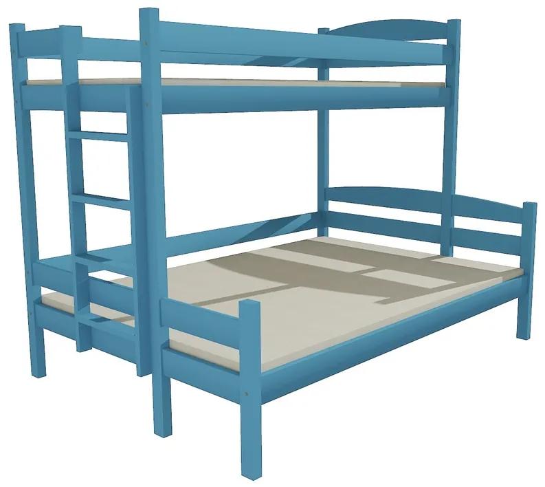 Vomaks Patrová postel s rozšířeným spodním lůžkem PPS 001 100/140 x 180 cm surové dřevo vlevo (vyobrazeno)