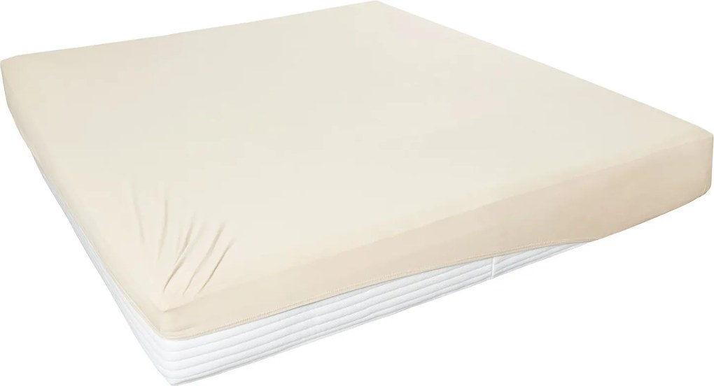Primera Elastan-Jersey-napínací prostěradlo s gumou po obvodu, 90-200 x 200 cm. (přírodní, 90-100 x 200 cm)