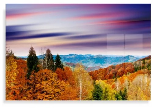 Skleněný obraz 60x40 - Podzimní krajina (EXTRA - s vyvrtanými dírami) - Sablo.cz