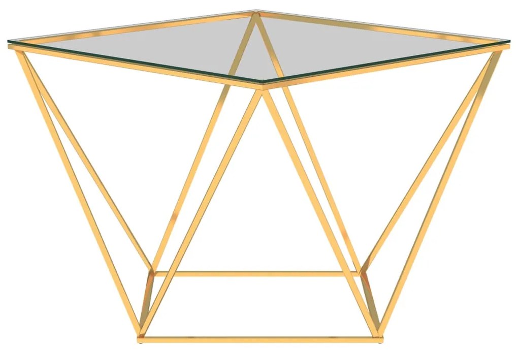 vidaXL Konferenční stolek zlatý 80 x 80 x 45 cm nerezová ocel