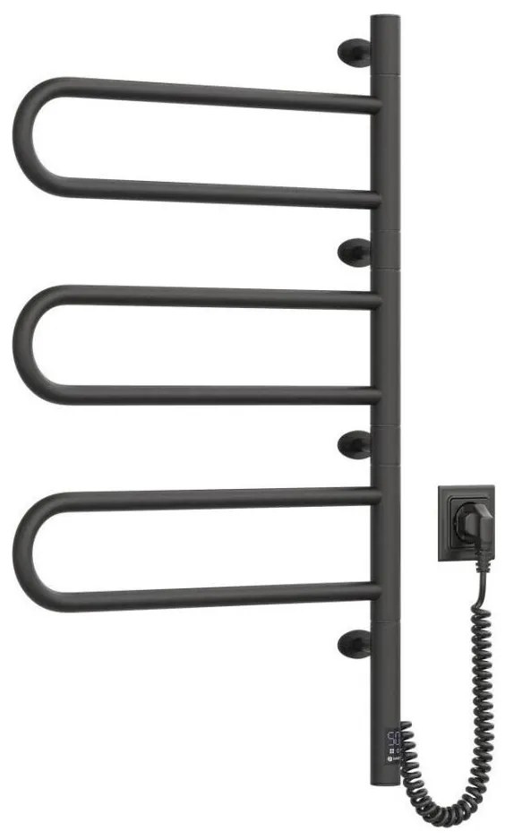 Navin Elektrický otočný sušák na ručníky s term. FOUETTE 185W/230V 81,8 cm IP44 černá 12-212033-4880
