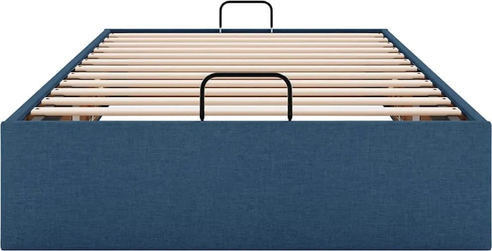 Osmanský rám postele bez matrací modrá 80x200 cm textil 3310839