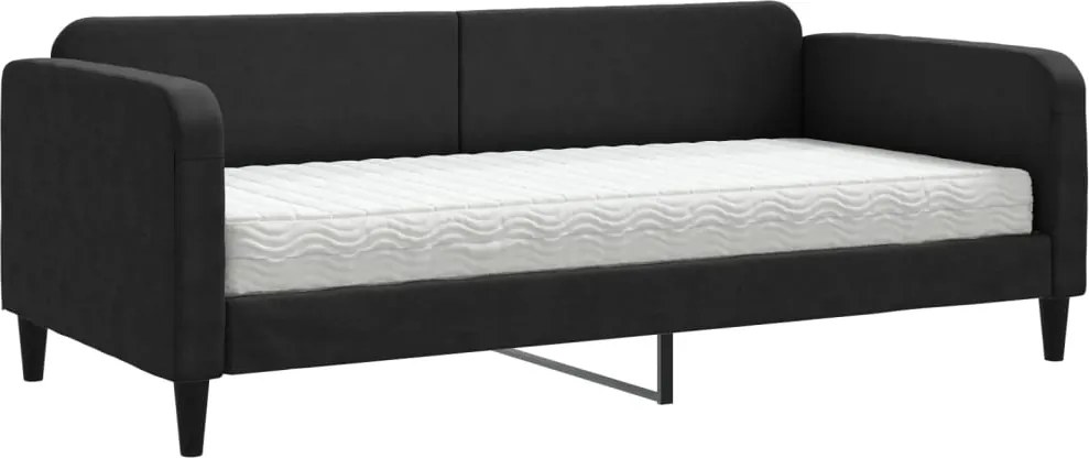 Válenda s matrací černá 90 x 200 cm textil 3196800
