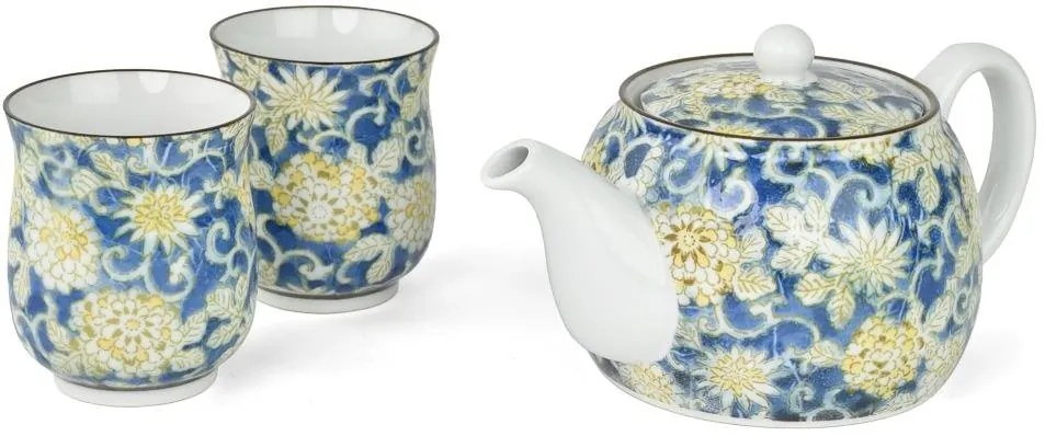 Oriental porcelánová souprava japan tea blue flower 3 ks