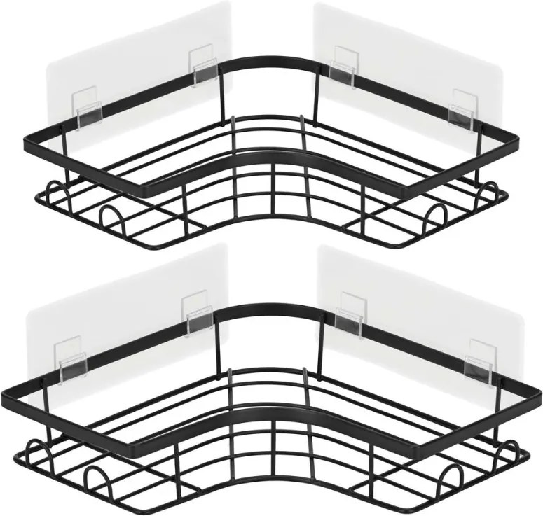 Rohové poličky do koupelny 2ks SPRINGOS HA7545 černá