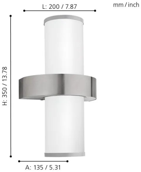 EGLO 86541 - Venkovní nástěnné svítidlo BEVERLY 2xE27/60W stříbrná / bílá IP44