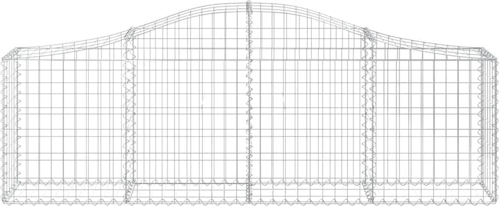 Klenuté gabionové koše 2 ks 200x30x60/80 cm pozinkované železo 3145388