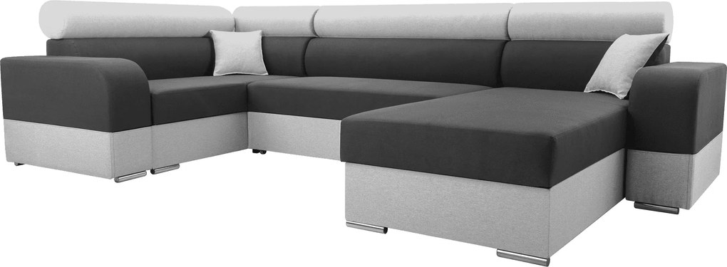 IDZ Rohová sedačka INFINITY SUPER do U, 332 cm Roh pohovky: Pravý roh, Barva látky: Světle šedá a tmavě šedá (Bahama 35 + Bahama 31)