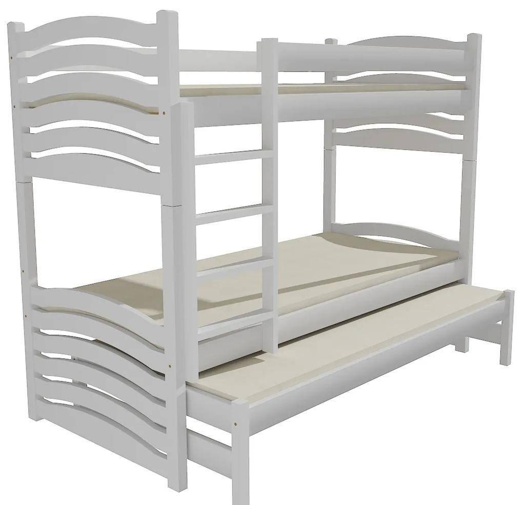 Patrová postel s výsuvnou přistýlkou PPV 021 90 x 200 cm - bílá