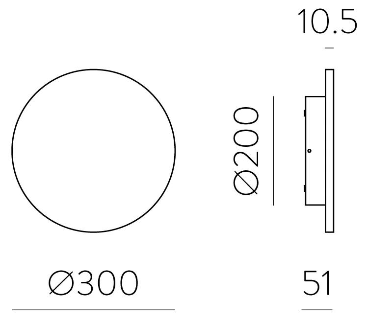 ACB Iluminacion Venkovní nástěnné svítidlo COMBO, ⌀ 30 cm, 11W, CRI90, IP65, CCT switch 2700-3000K Barva: Zlatá, Stmívání: TRIAC