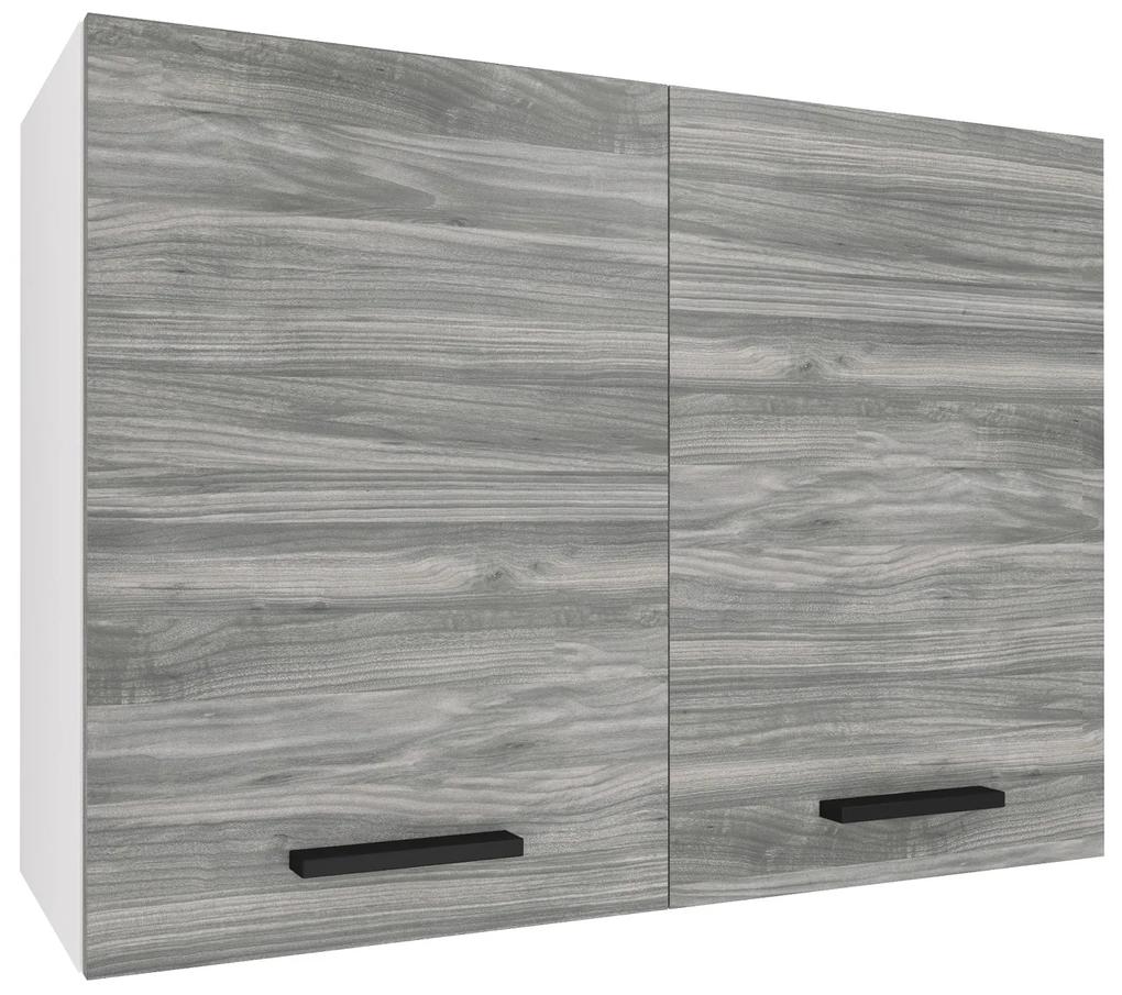 Kuchyňská skříňka Belini horní 80 cm šedý antracit Glamour Wood  TOR SG80/2/WT/GW1/0/B1
