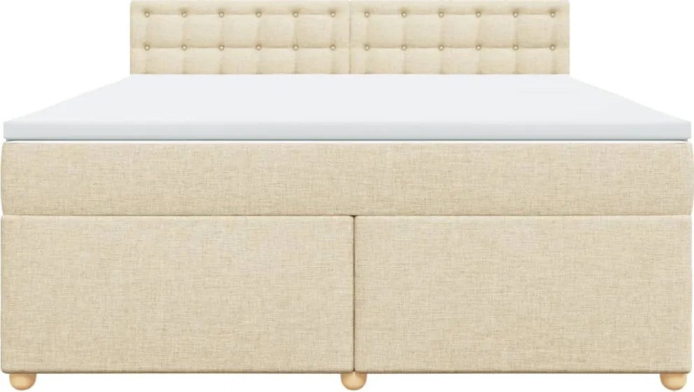 Box spring postel s matrací krémová 180x200 cm textil 3289078