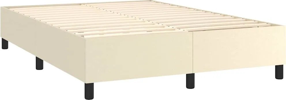 Rám postele s boxspringem krémová 140 x 190 cm umělá kůže 3121043