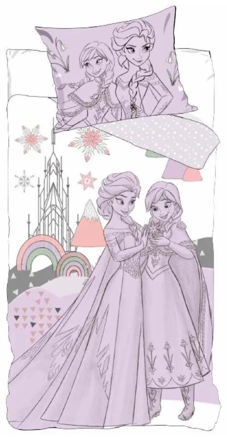 Bavlněné povlečení do dětské postýlky Ledové království - Frozen - Disney - 90 x 140 cm + 40 x 55 cm