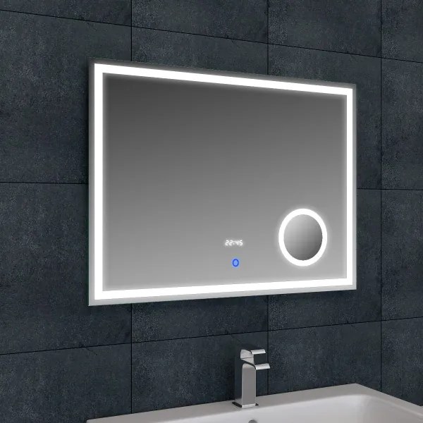 Eurosanit Lumi - zrcadlo s LED osvětlením, lupou, hodinami Rozměr: 160×60 cm