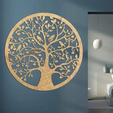 Dřevěný Strom života s ptáky | Luxusní dekorace na zeď | SENTOP PR0382
