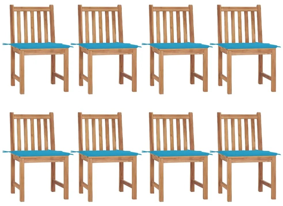 Zahradní židle s poduškami 8 ks masivní teak 3073146