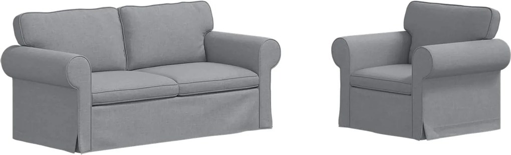Set pohovek 2 ks Světle šedá textil 3407530