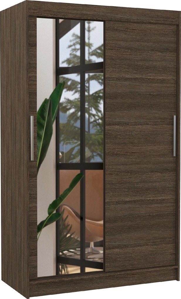 ADRK Furniture Skříň posuvná se zrcadlem BARIO 120 ADRK-SW-BAR-CH-120