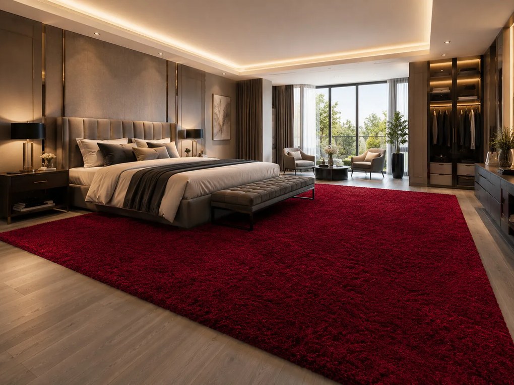 Ayyildiz, Kusový koberec Life Shaggy 1500 red, 120x170, červená, ložnice