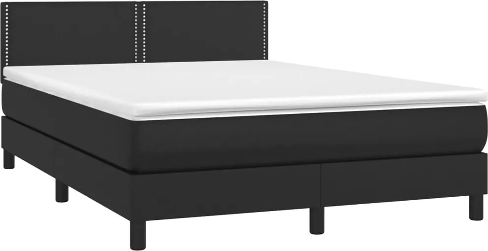 Box spring postel s matrací černá 140x200 cm umělá kůže 3141065
