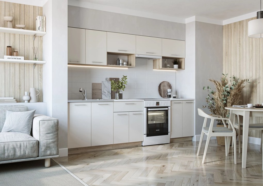 HALMAR VIOLA kuchyně 260 vanilka/dub sonoma