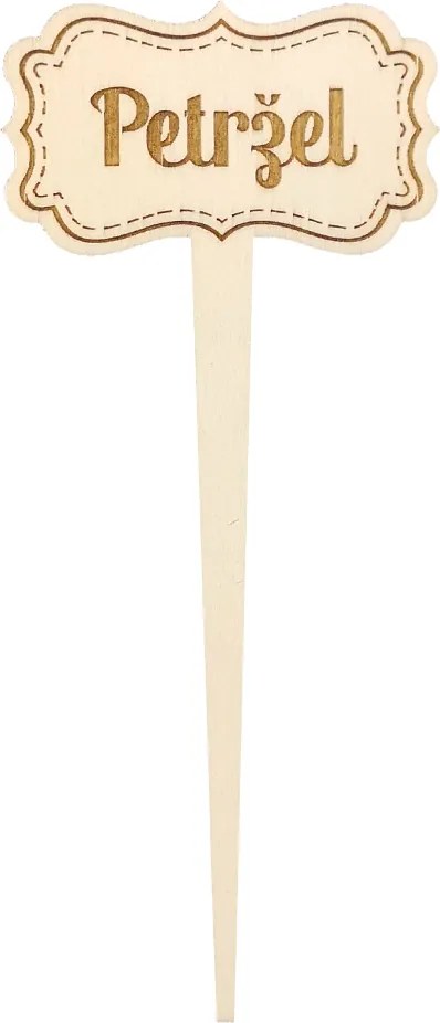 AMADEA Dřevěný zápich - cedulka na bylinky Petržel, výška 20 cm, český výrobek
