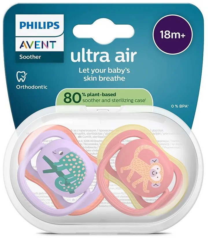 PHILIPS AVENT Šidítko Ultra air obrázek 18 m+ dívka, 2 ks Philips Avent