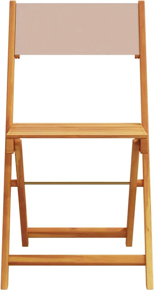 3dílný bistro set taupe textil a masivní dřevo 3281870