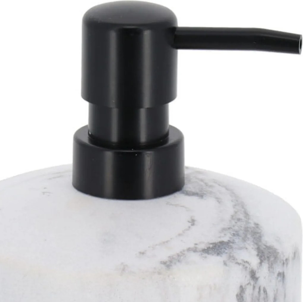 Dávkovač mýdla Vena Marble, bílá/s černými prvky, 175 ml