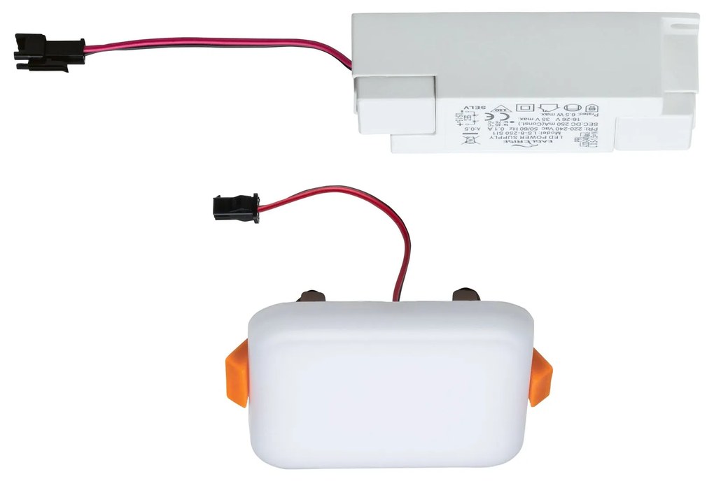 Paulmann 92393 Veluna VariFit, hranaté zápustné svítidlo, 4,5W LED 3000K, 7,5x7,5cm, IP44