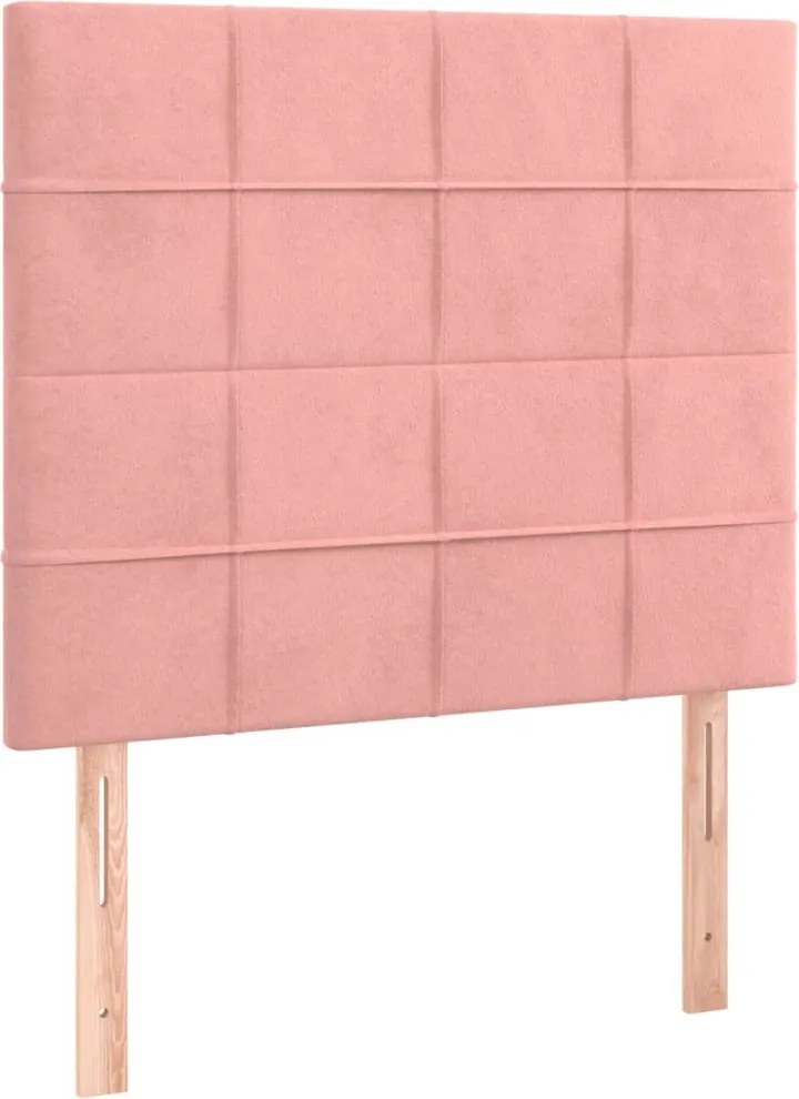 Box spring postel s matrací a LED růžová 80 x 200 cm samet 3136094