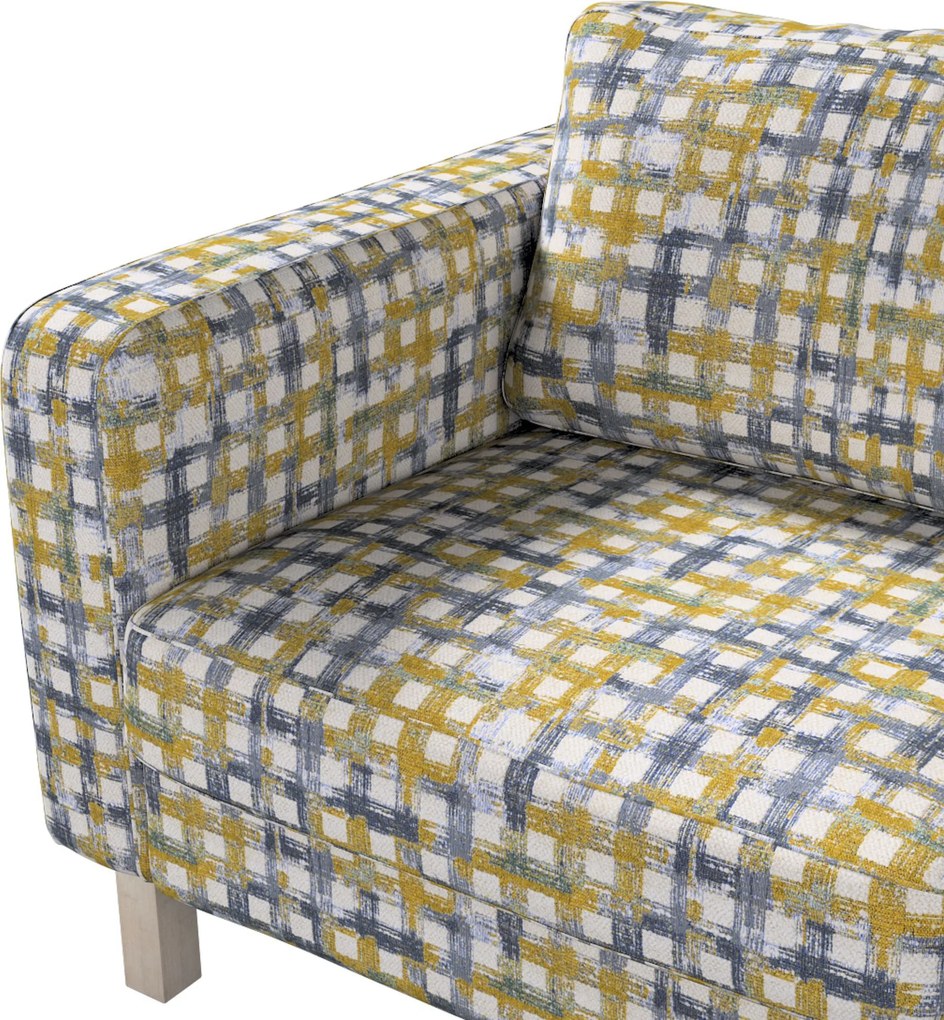 Potah na pohovku IKEA Karlstad 2-místná, nerozkládací, krátký barva modrá látka pletený vzor, vzorované