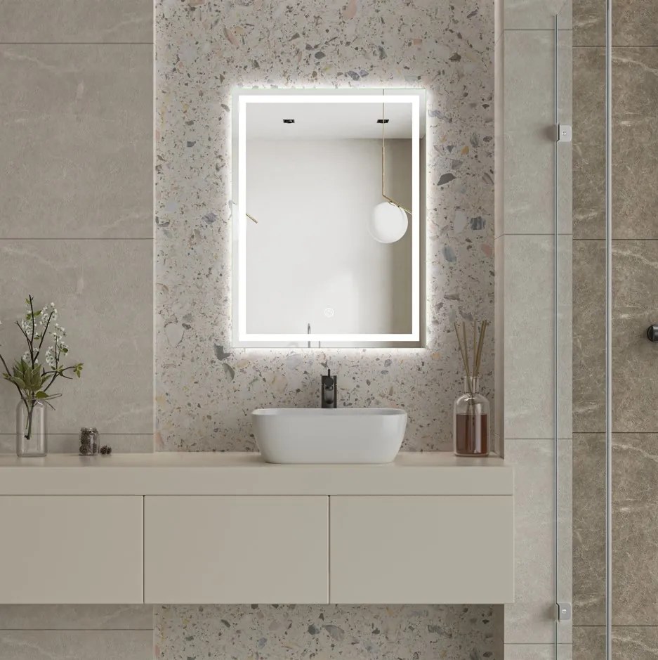 Erga Harper, LED zrcadlo 60x80cm, 2185 lm, 6500K, přední/zadní osvětlení, ERG-V01-113-6080-00