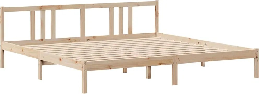 Rám postele s čelem 200 x 200 cm masivní borové dřevo 3306718