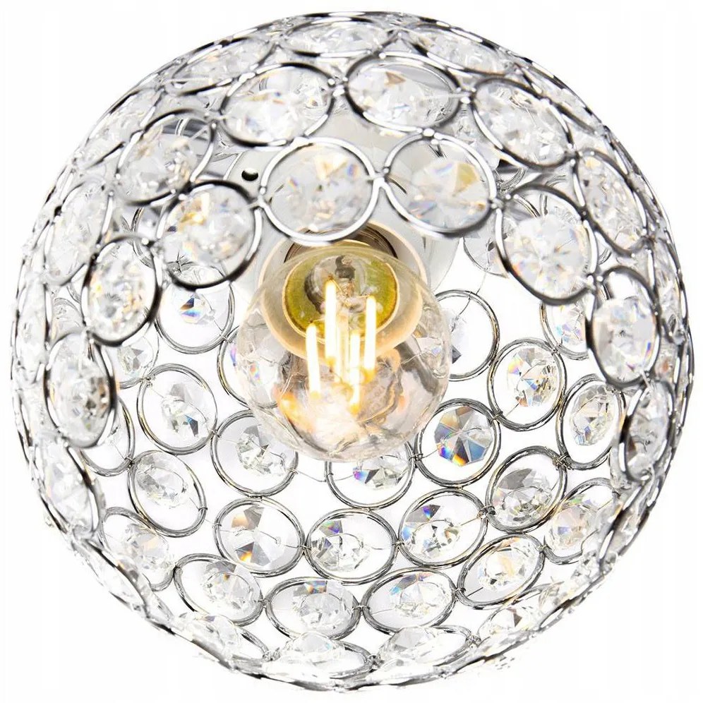 Stropní svítidlo Crystal, 1x stříbrné křišťálové stínítko, (výběr ze 2 barev konstrukce)