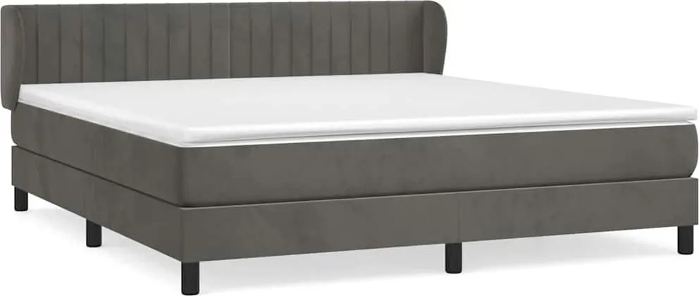 Box spring postel s matrací tmavě šedá 160x200 cm samet 3127620
