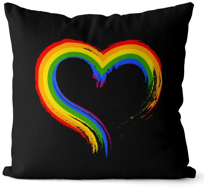 Polštář LGBT Heart (Velikost: 40 x 40 cm)