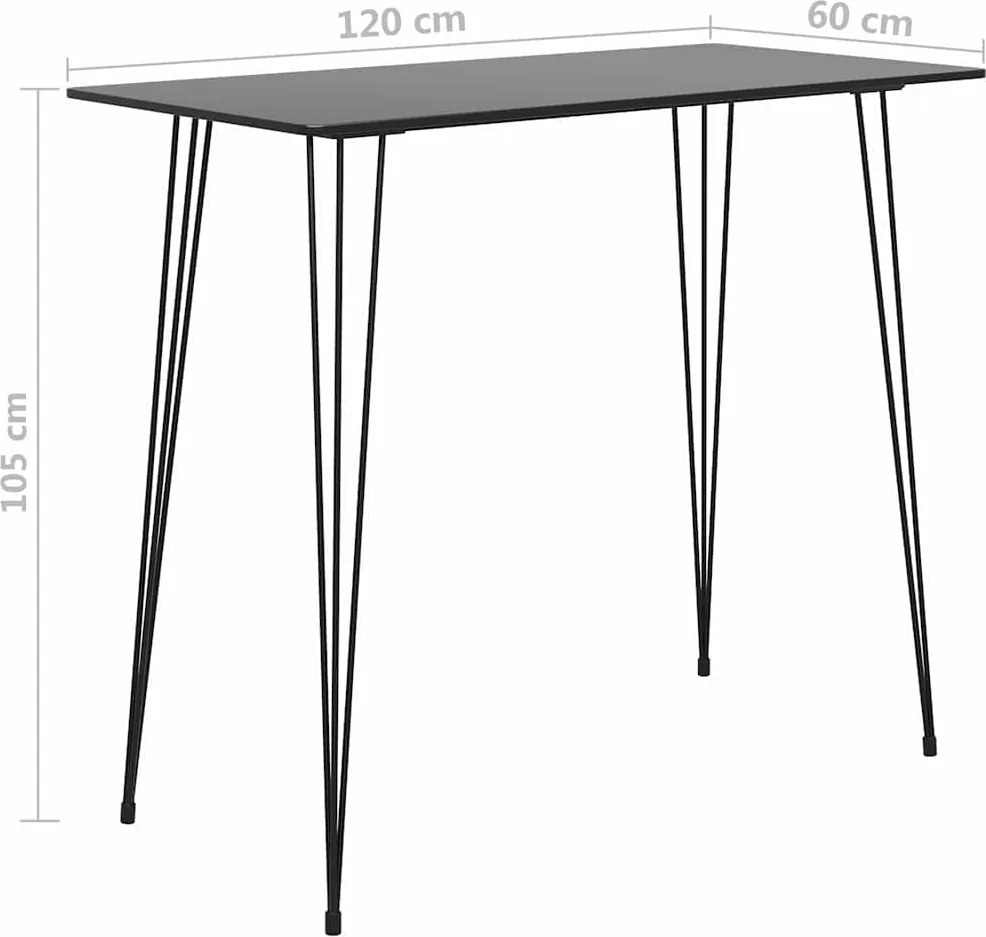 Barový stůl černý 120x60x105 cm 248143