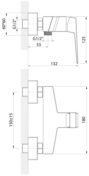 Aqualine - Sprchová baterie RITMO lesklý chrom