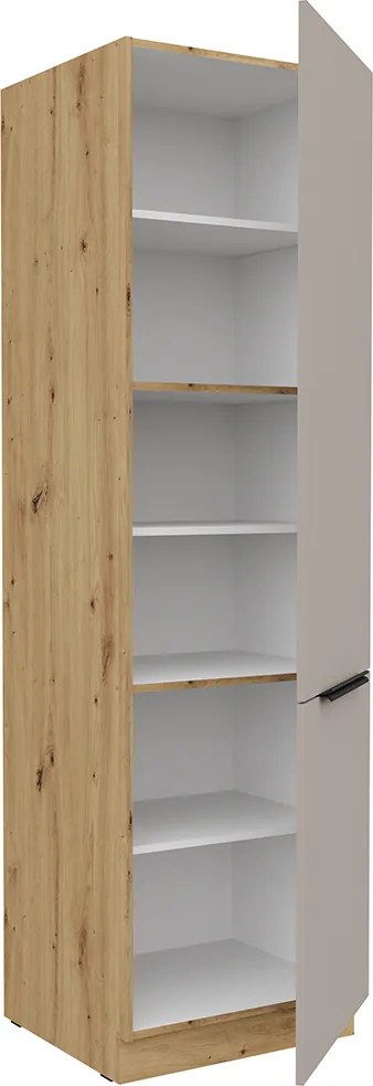 ARIA li | vysoká skříňka 60 DK-210 2F potravinová s policemi | 60 cm | ANTI FINGERPRINT povrch | artisan/béžová