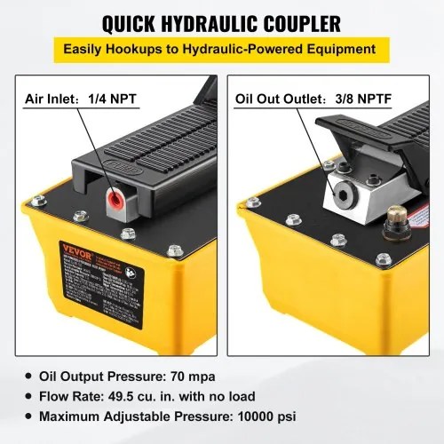 Vzduchové hydraulické čerpadlo, hydraulické nožní čerpadlo 689,5 bar