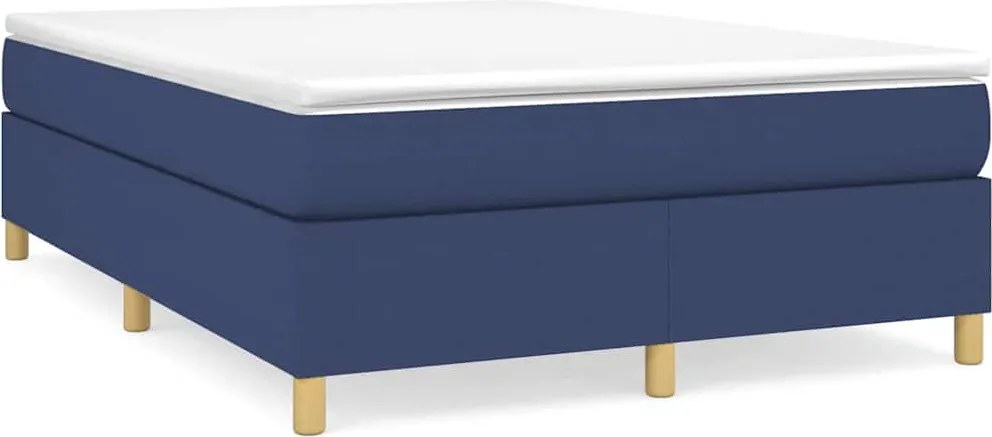 Rám postele s boxspringem modrý 140 x 190 cm textil 3120959