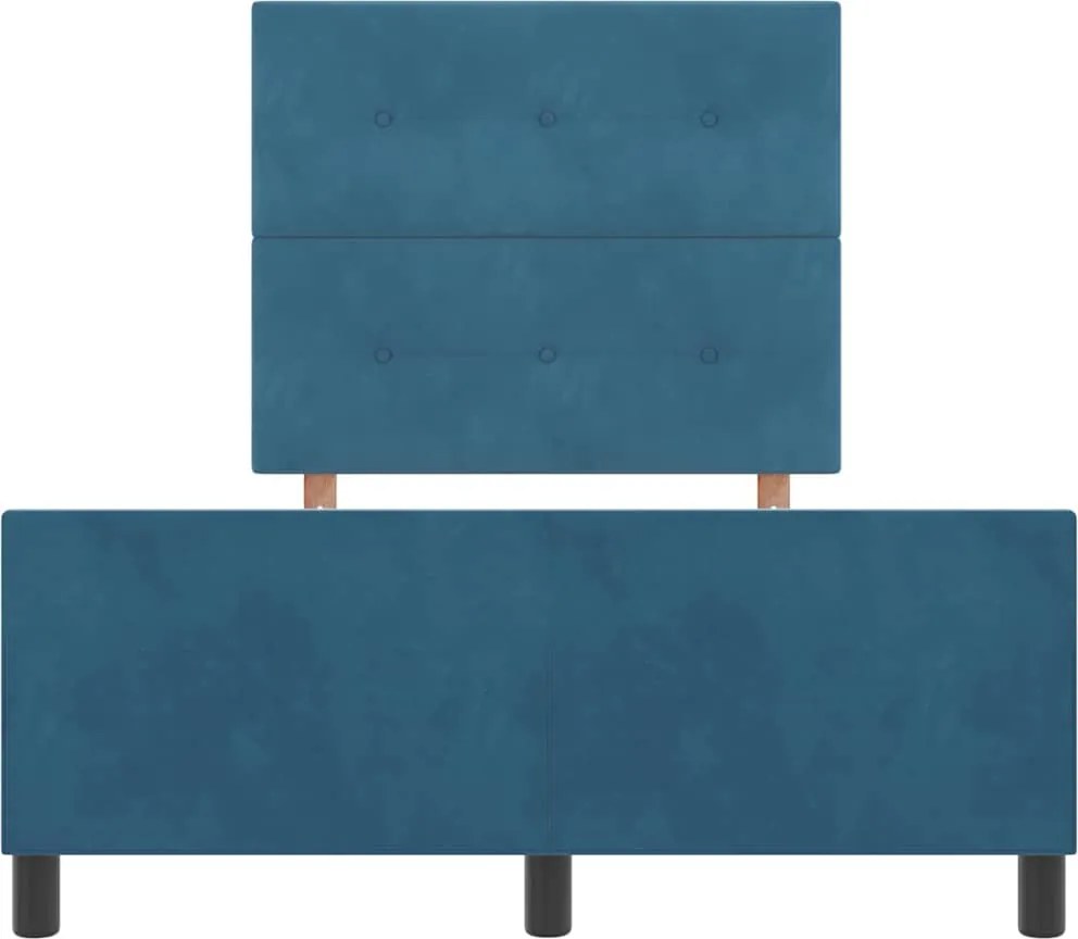 Postel s boxspringem s čelo Tmavě modrá 120 x 190 cm samet 3344931